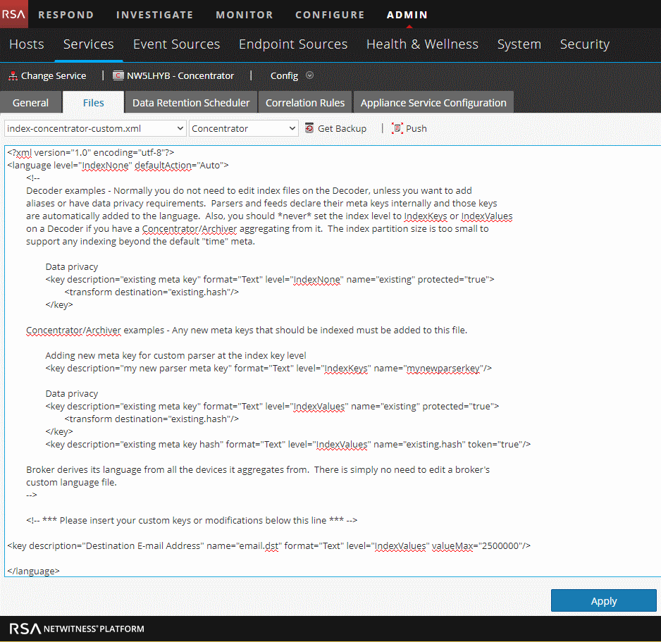 How to add custom meta keys in RSA NetWitness Platform